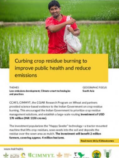 Curbing crop residue burning to improve public health and reduce emissions